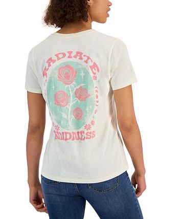 Rebellious One Juniors' Radiate Kindness Rose Crewneck Tee - Macy's