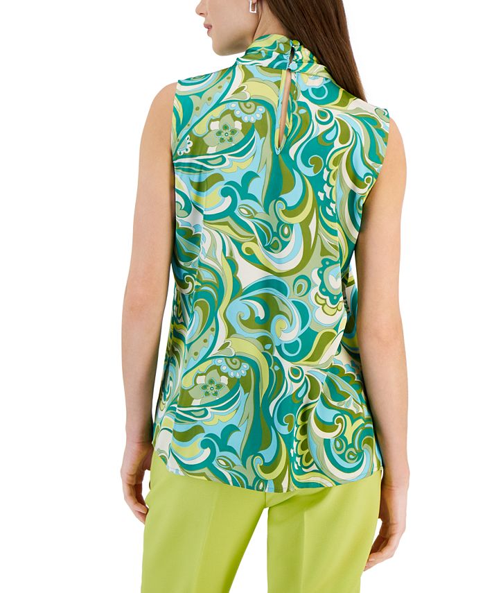 Tahari ASL Women's Tie-Neck Sleeveless Blouse - Macy's