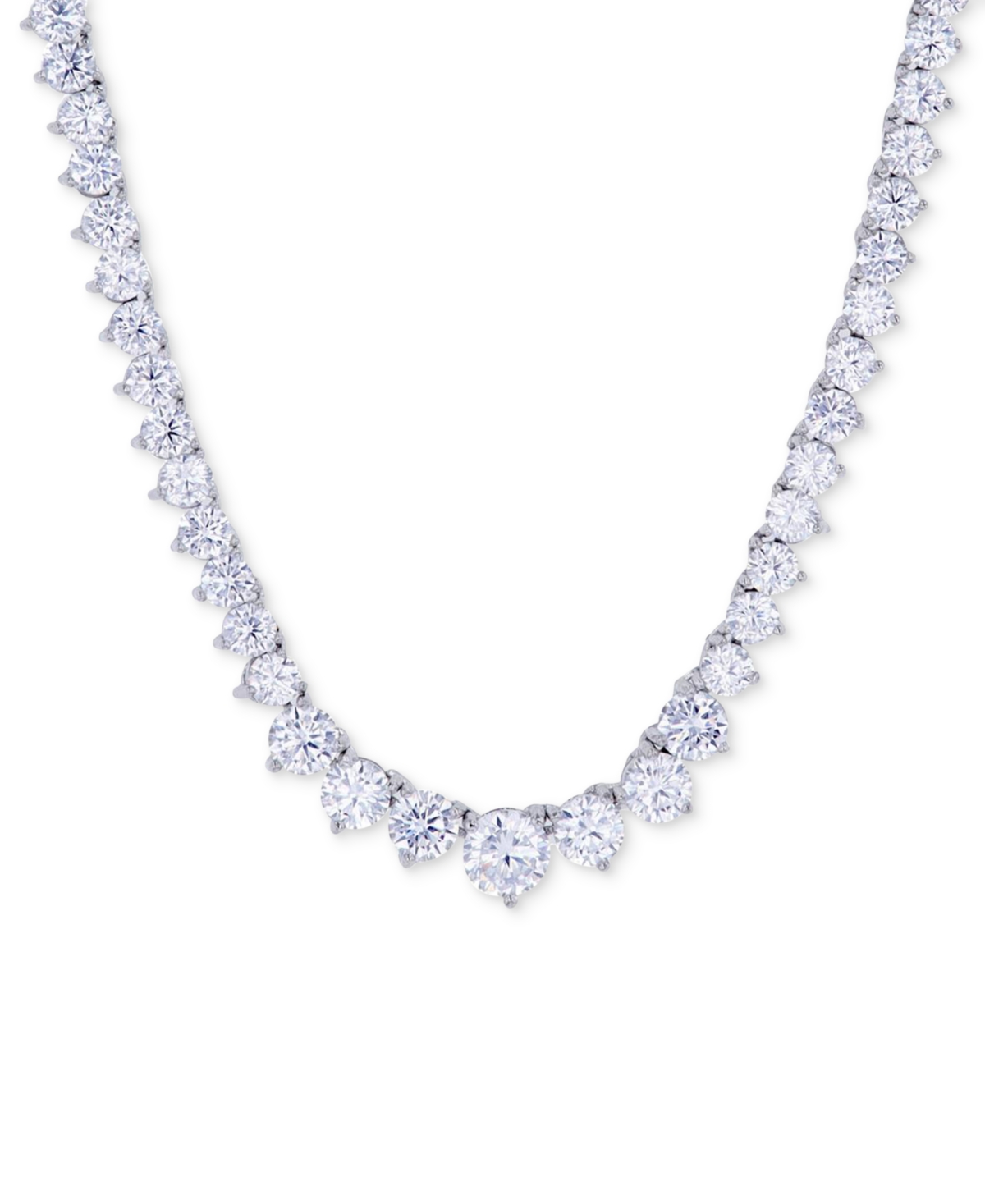 Click here for Cubic Zirconia Graduated 18 Tennis Necklace in Ste... prices