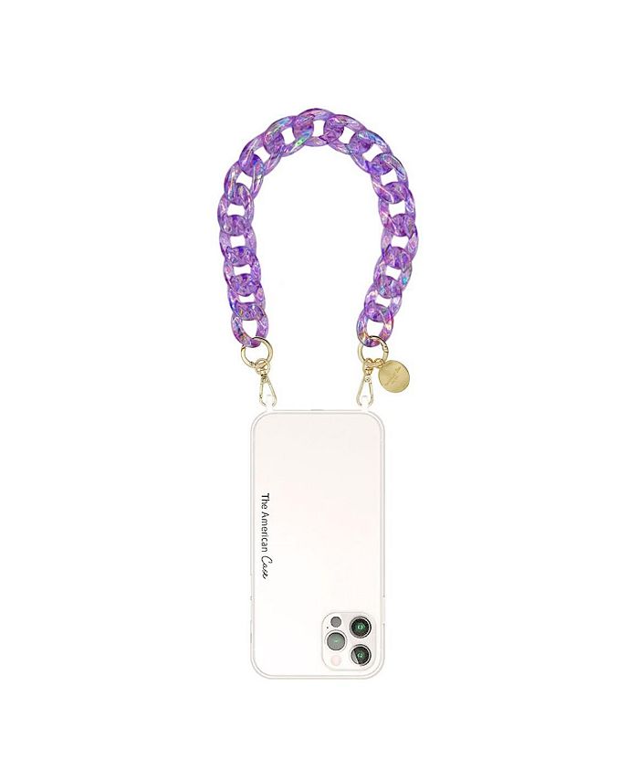 The American Case purple, ultra resistant metal and leather wristlet ...