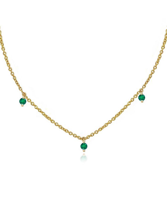 Alev Jewelry AJ by ALEV Seven Dangling Emeralds Necklace - Macy's