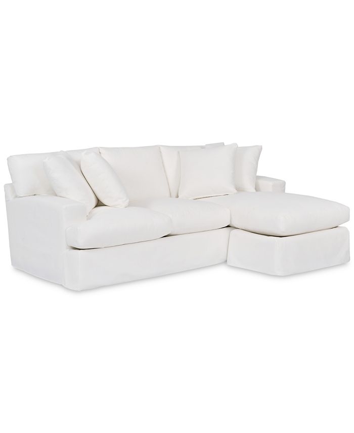 Furniture Brenalee 93" Performance Fabric Slipcover Reversible Chaise ...