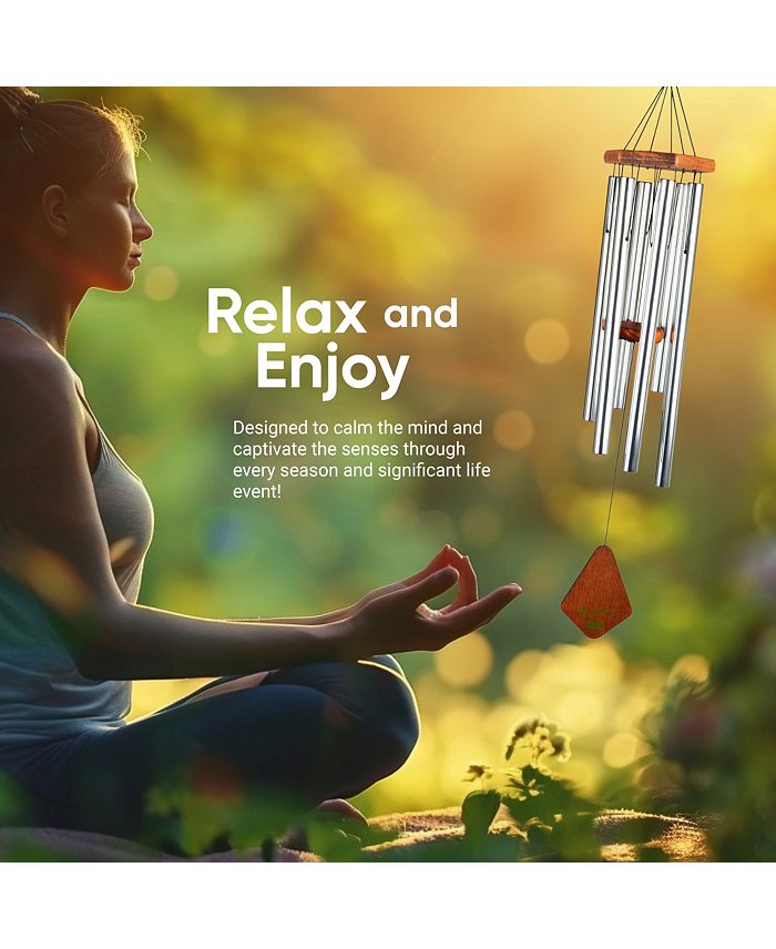 Nature's Melody Premiere Grande Wind Chimes - 6-Tube E Pentatonic Scale ...