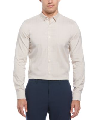 Perry Ellis Men's Slim-Fit Stretch Glen Plaid Button-Down Shirt - Macy's