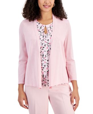 Kasper Women's Solid Soft-Edge A-Line Cardigan Sweater - Macy's