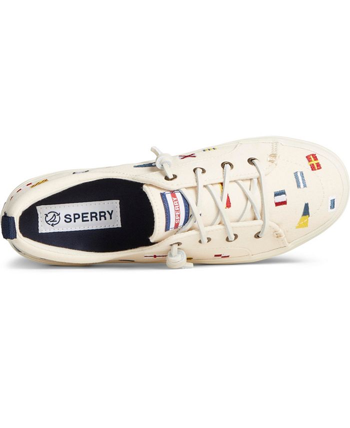Sperry Women's Crest Vibe Nautical White Slip On Sneakers - Macy's