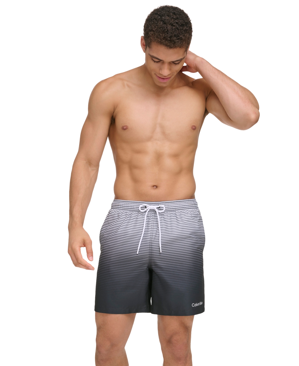 Click here for Calvin Klein Mens Gradient Striped 7 Volley Swim T... prices