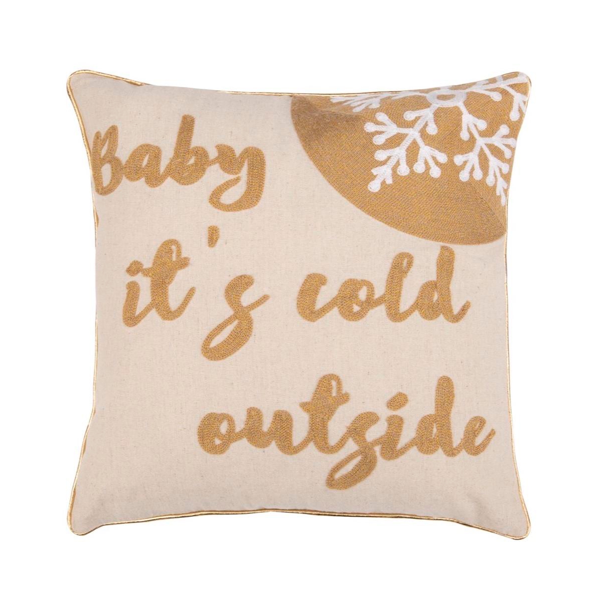 Click here for Safavieh Cold Outside 18 x 18 Pillow - Beige/gold prices