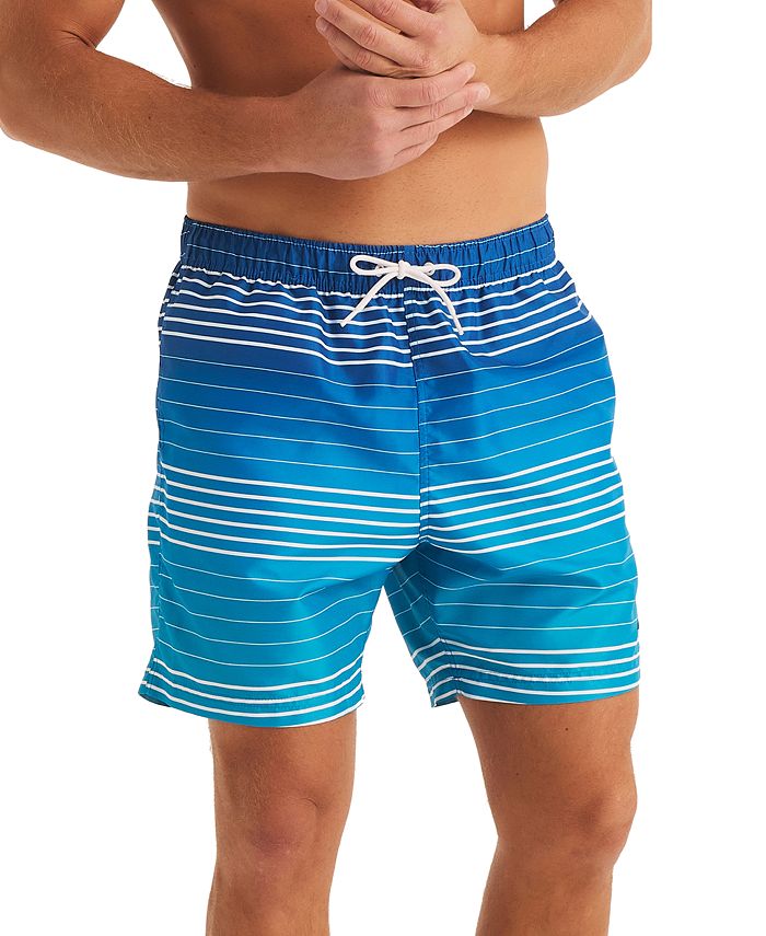 Nautica Men's Ombre Stripe Full Elastic 6" Swim Trunks - Macy's