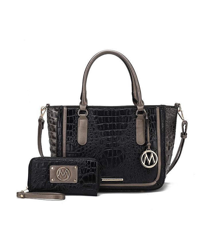 MKF Collection Bonnie Gradient Rainbow Faux Crocodile-Embossed Satchel ...