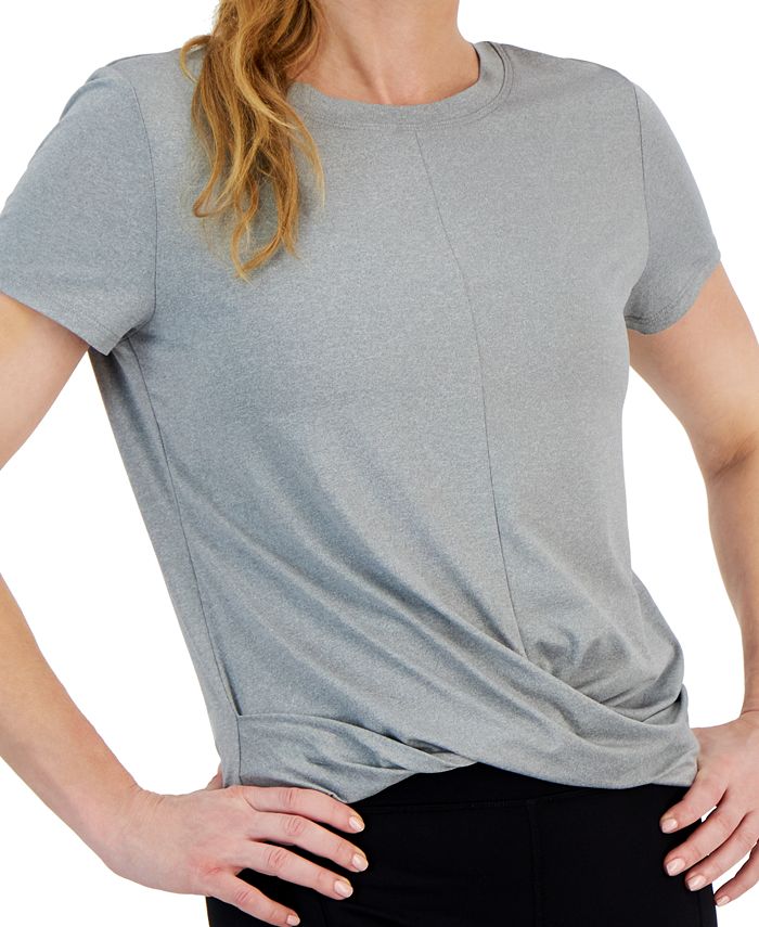 ID Ideology Women's Twist-Front Performance T-Shirt, Created for Macy's ...