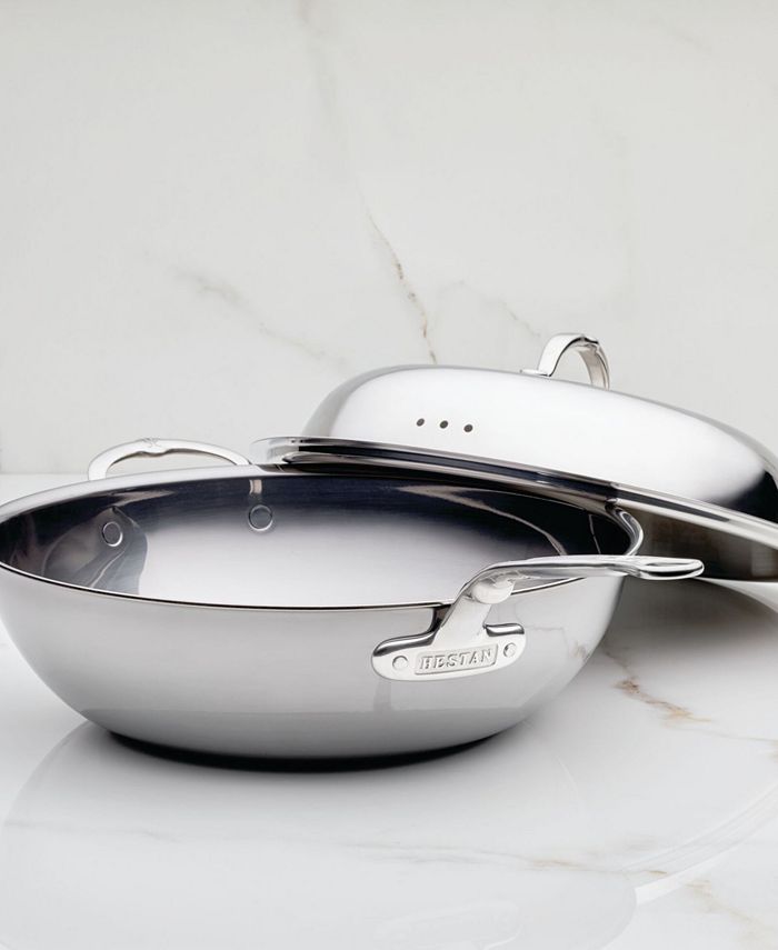 Hestan NanoBond Titanium Stainless Steel 14" Chefs Pan with Helper ...