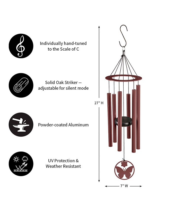 Evergreen Hand Tuned Butterfly Wind Chime for Outside Scale of C|Deep ...
