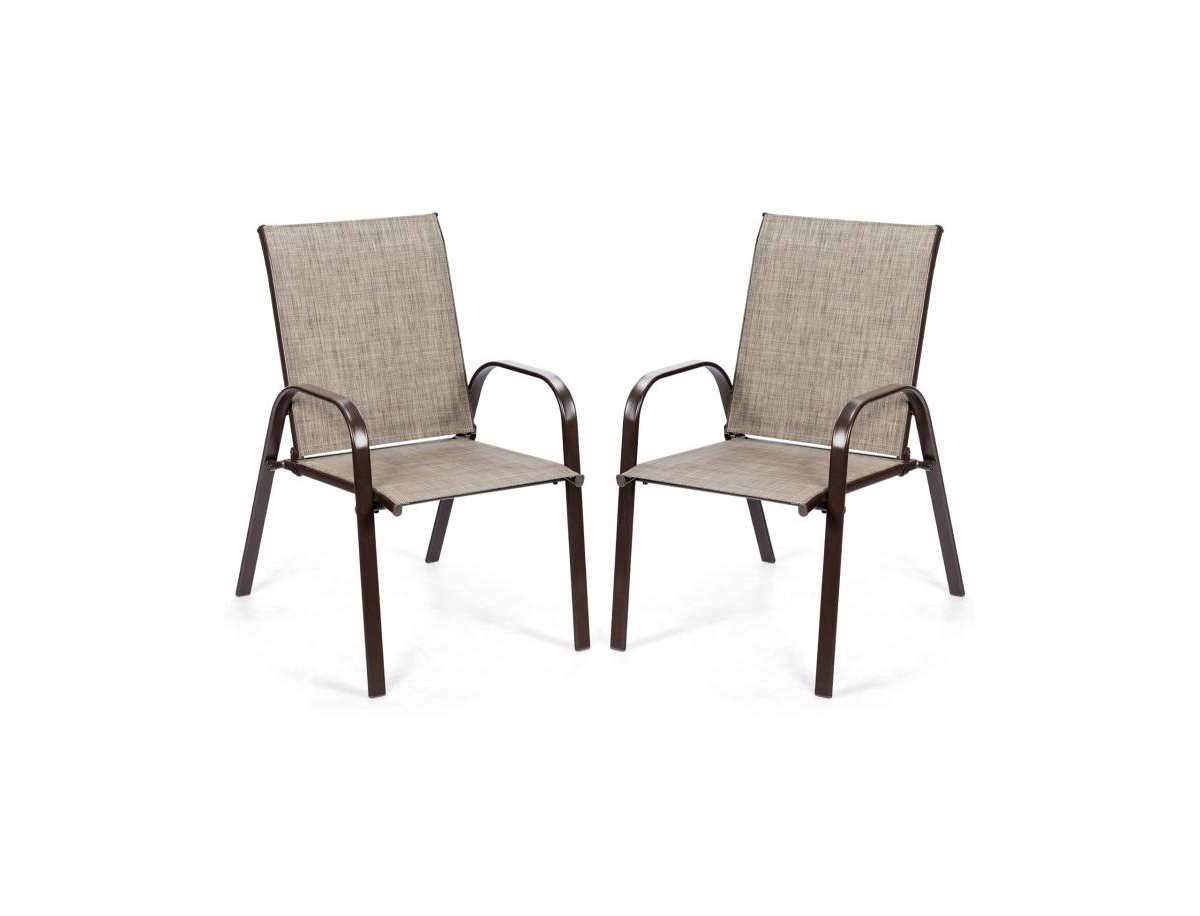 Click here for 2 Pcs Patio Chairs Outdoor Dining Chair with Armre... prices