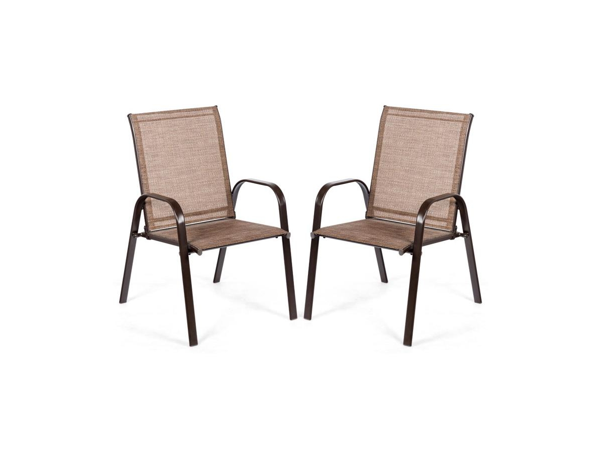 Click here for 2 Pcs Patio Chairs Outdoor Dining Chair with Armre... prices