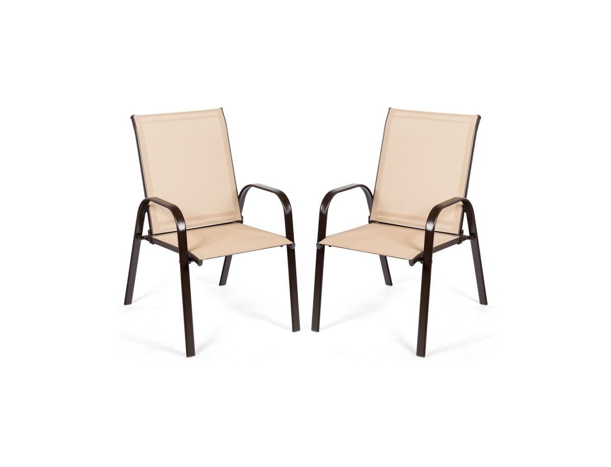Click here for 2 Pcs Patio Chairs Outdoor Dining Chair with Armre... prices