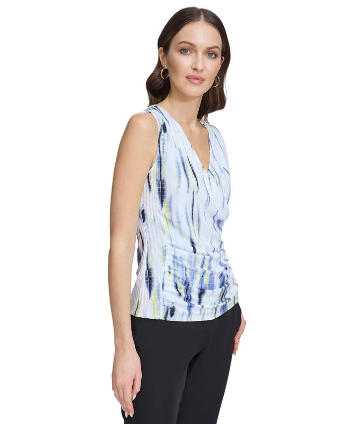 DKNY Women's Printed Sleeveless Shell Top - Macy's