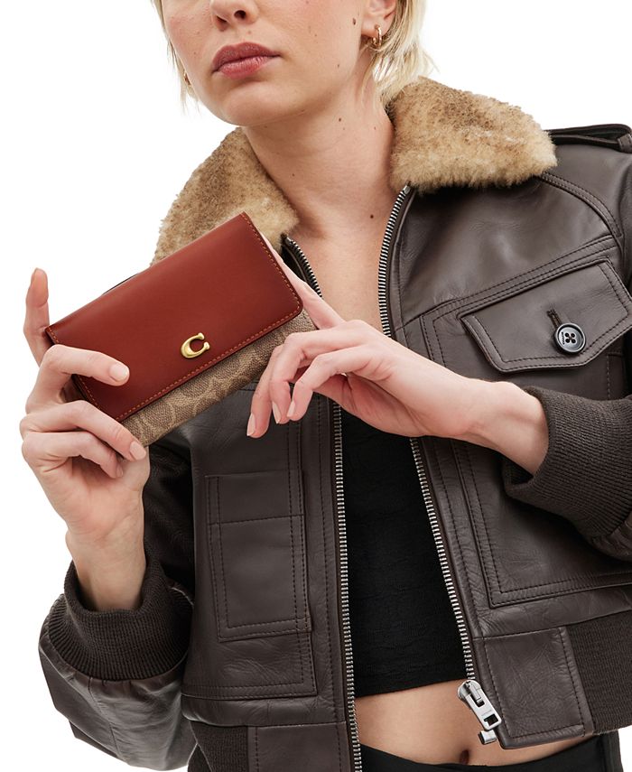 COACH Essential Medium Flap Signature Canvas Wallet - Macy's
