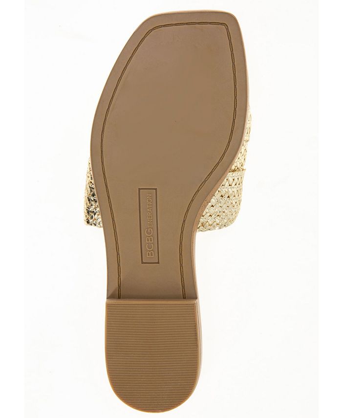 BCBGeneration Women's Lileen Slip-On Woven Raffia Flat Sandals - Macy's