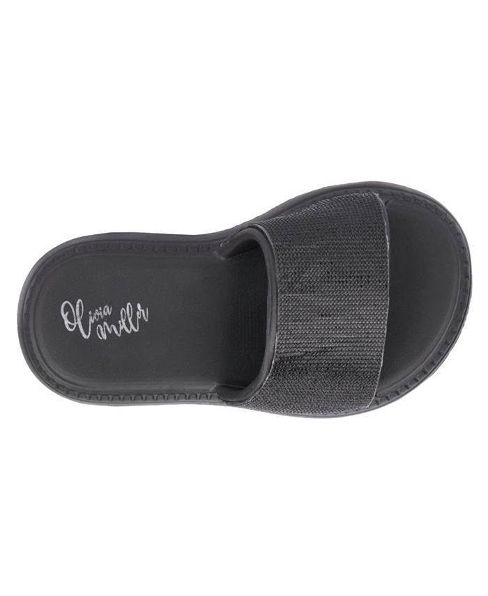 Olivia Miller Women's Glitter Gaze Slide Sandal - Macy's