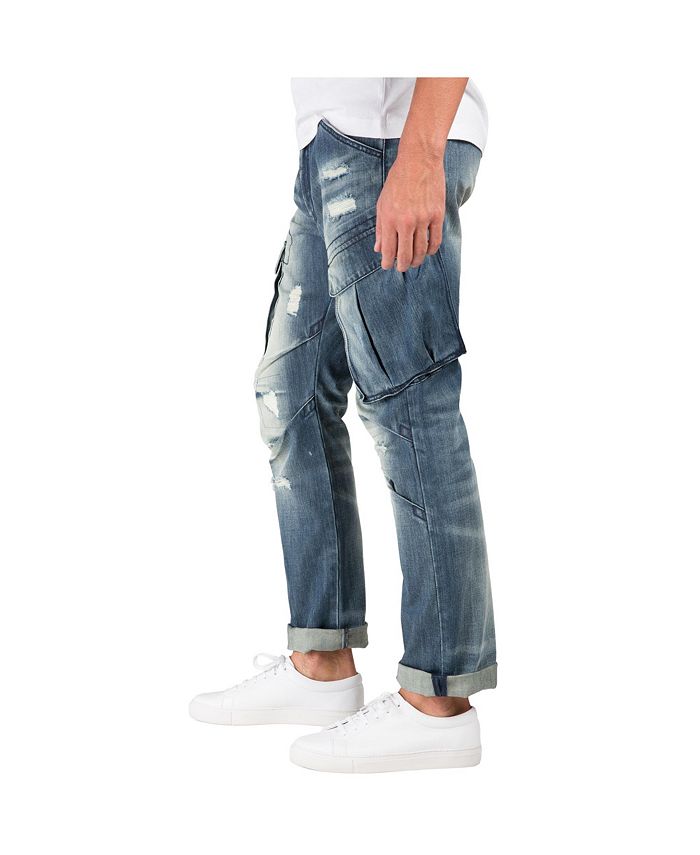 Level 7 Men's Premium Jeans Slim Straight Intense Blast Distressed ...
