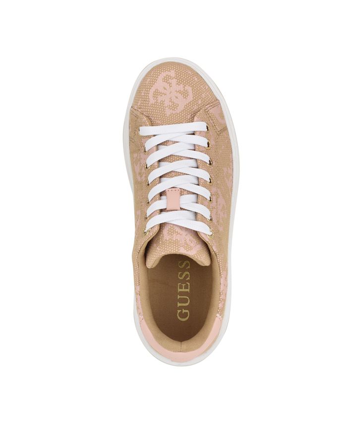 GUESS Women's Denesa Treaded Platform Lace-Up Sneakers - Macy's