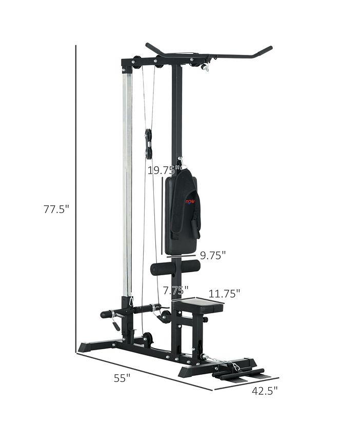 Soozier Cable Machine Lat Pull Down Machines with Flip-Up Footplate ...