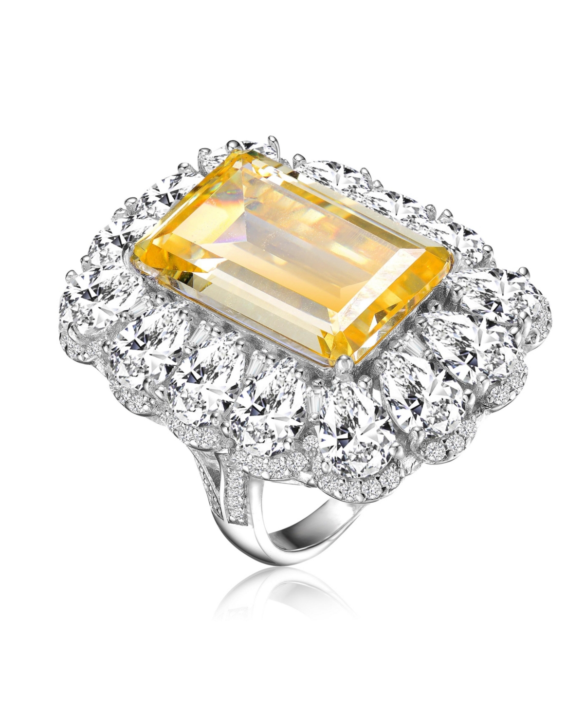 Click here for Sterling Silver White Gold Plated with Yellow Rect... prices