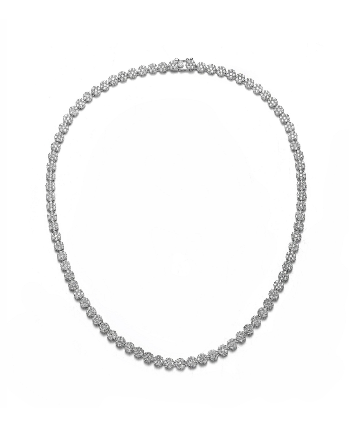 Click here for Sterling Silver with White Gold Plated Clear Round... prices