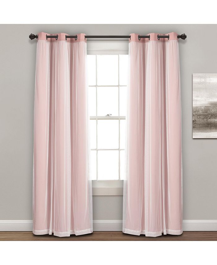 Lush Decor Grommet Sheer Panels With Insulated Blackout Lining - Macy's