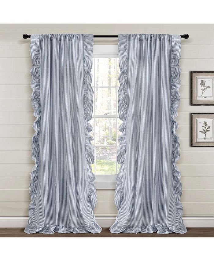 Lush Decor Farmhouse Reyna Ruffle Window Curtain Panels - Macy's