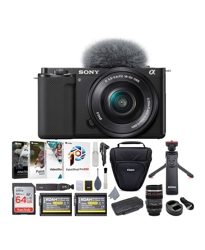 Sony Alpha ZV-E10 APS-C Vlog Camera with Lens (Black) Content Creator's ...