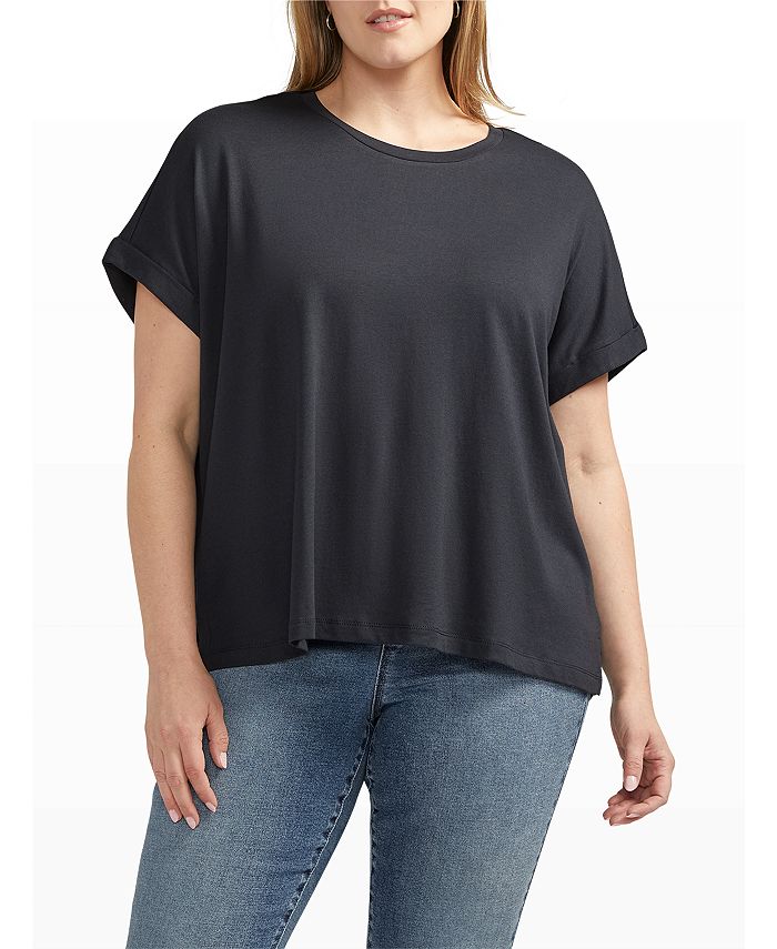JAG Plus Size Drapey Luxe Short Sleeve T-shirt - Macy's