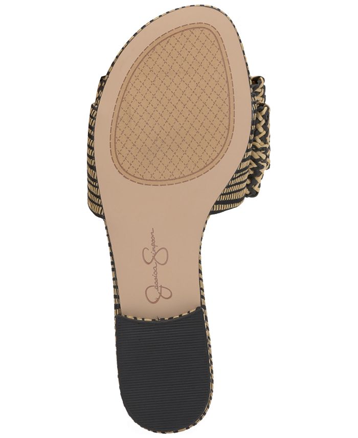 Jessica Simpson Avrena Woven Bow Slide Flat Sandals - Macy's
