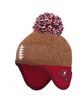 Infant Boys and Girls Brown Tampa Bay Buccaneers Football Head Knit Hat ...