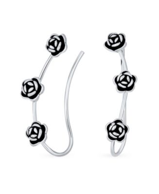 Bling Jewelry Retro 3D Flower Three Roses Wire Ear Pin Climbers ...