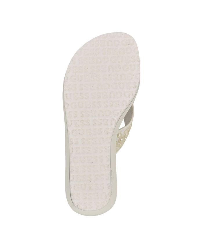 GUESS Women's Silus Embellished Platform Wedge Sandals - Macy's