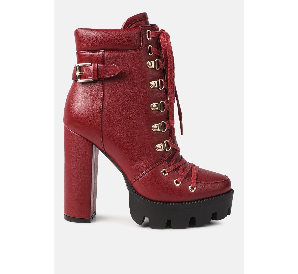 Click here for Womens willow combat boot - Burgundy prices
