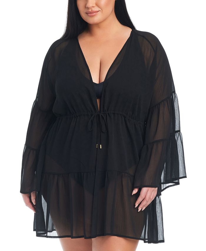 Bleu by Rod Beattie Plus Size Sheer Caftan Cover-Up - Macy's