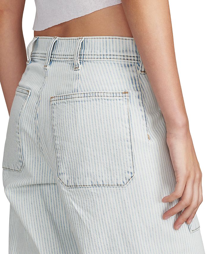 Lucky Brand Women's Striped Patch-Pocket Wide-Leg Jeans - Macy's