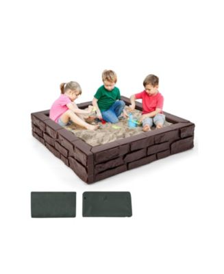 SUGIFT 2-In-1 HDPE Kids Sandbox with Cover and Bottom Liner - Macy's