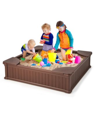 SUGIFT Kids Outdoor Sandbox with Oxford Cover and 4 Corner Seats - Macy's