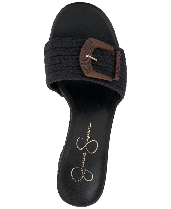 Jessica Simpson Women's Peccio Buckled Platform Block-Heel Slide ...