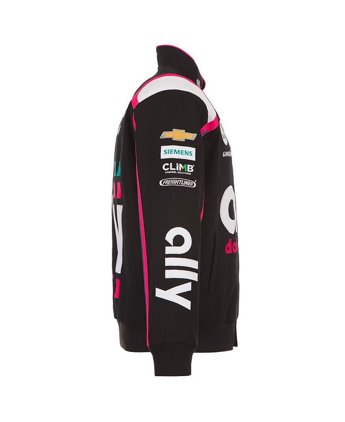JH Design Men's Black Alex Bowman ally Twill Driver Uniform Full-Snap ...