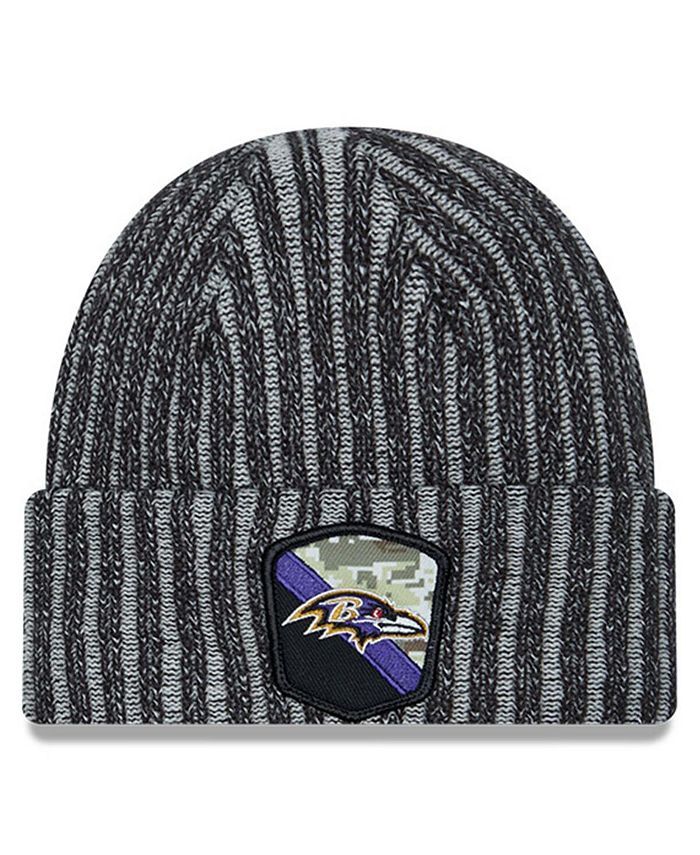 New Era Men's Black Baltimore Ravens 2023 Salute To Service Cuffed Knit ...