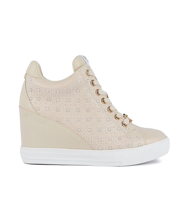 Juicy Couture Women's Jiggle Embellished Lace-Up Wedge Sneakers - Macy's