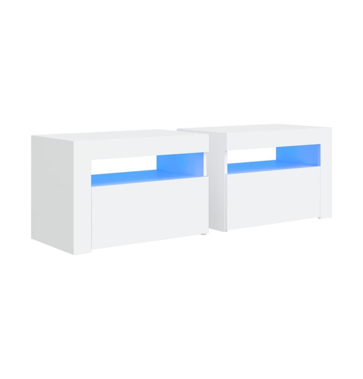 Click here for Bedside Cabinets 2 pcs with LEDs White 23.6x13.8x1... prices