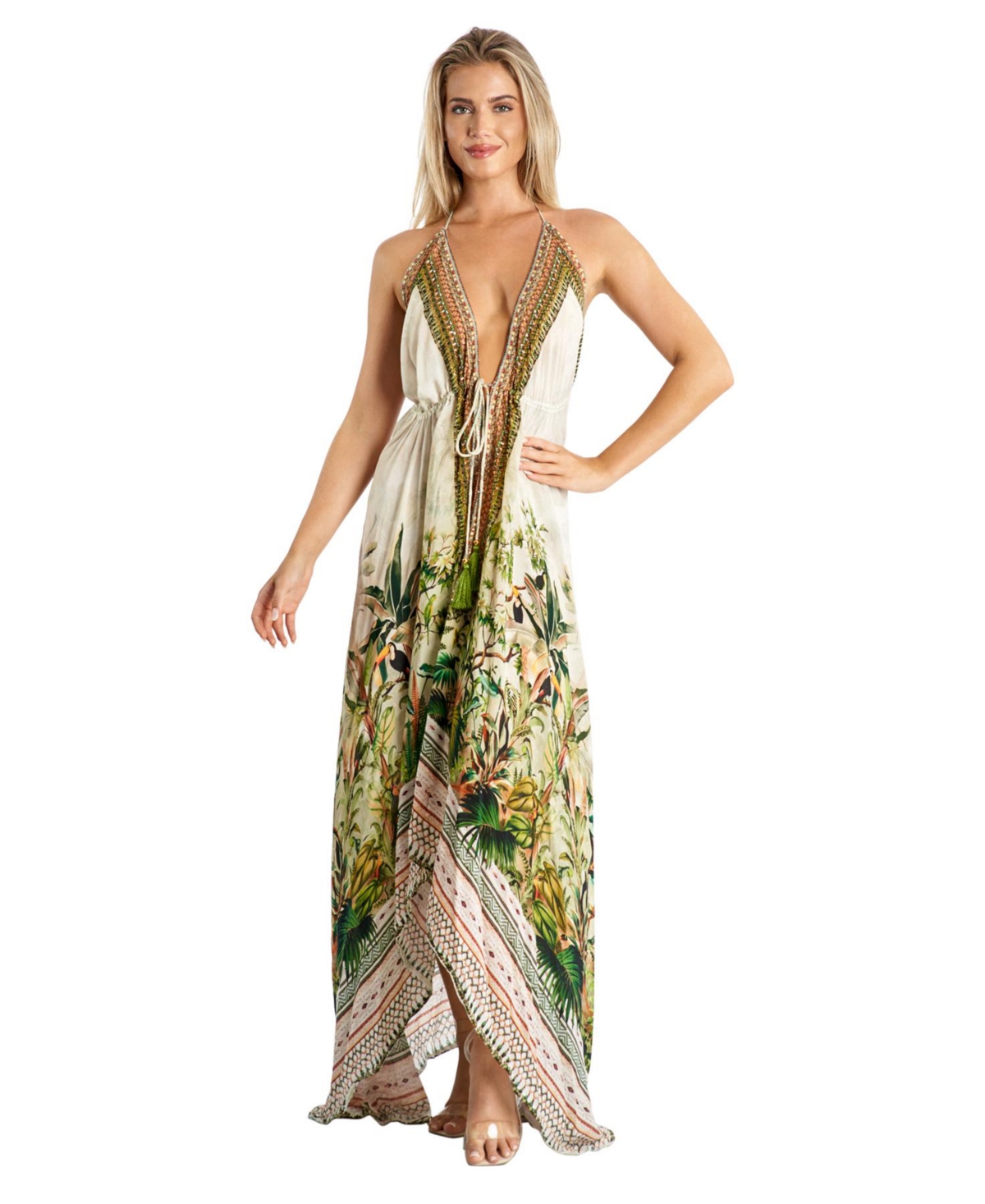 Click here for La Moda Clothing Womens Maxi halterneck dress - Op... prices