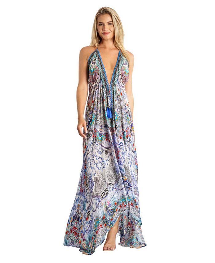 La Moda Clothing Women's Maxi halterneck dress - Macy's