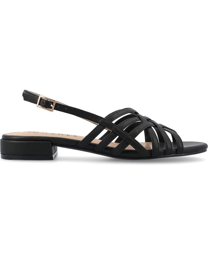 Journee Collection Women's Cassandra Woven Slingback Flat Sandals - Macy's